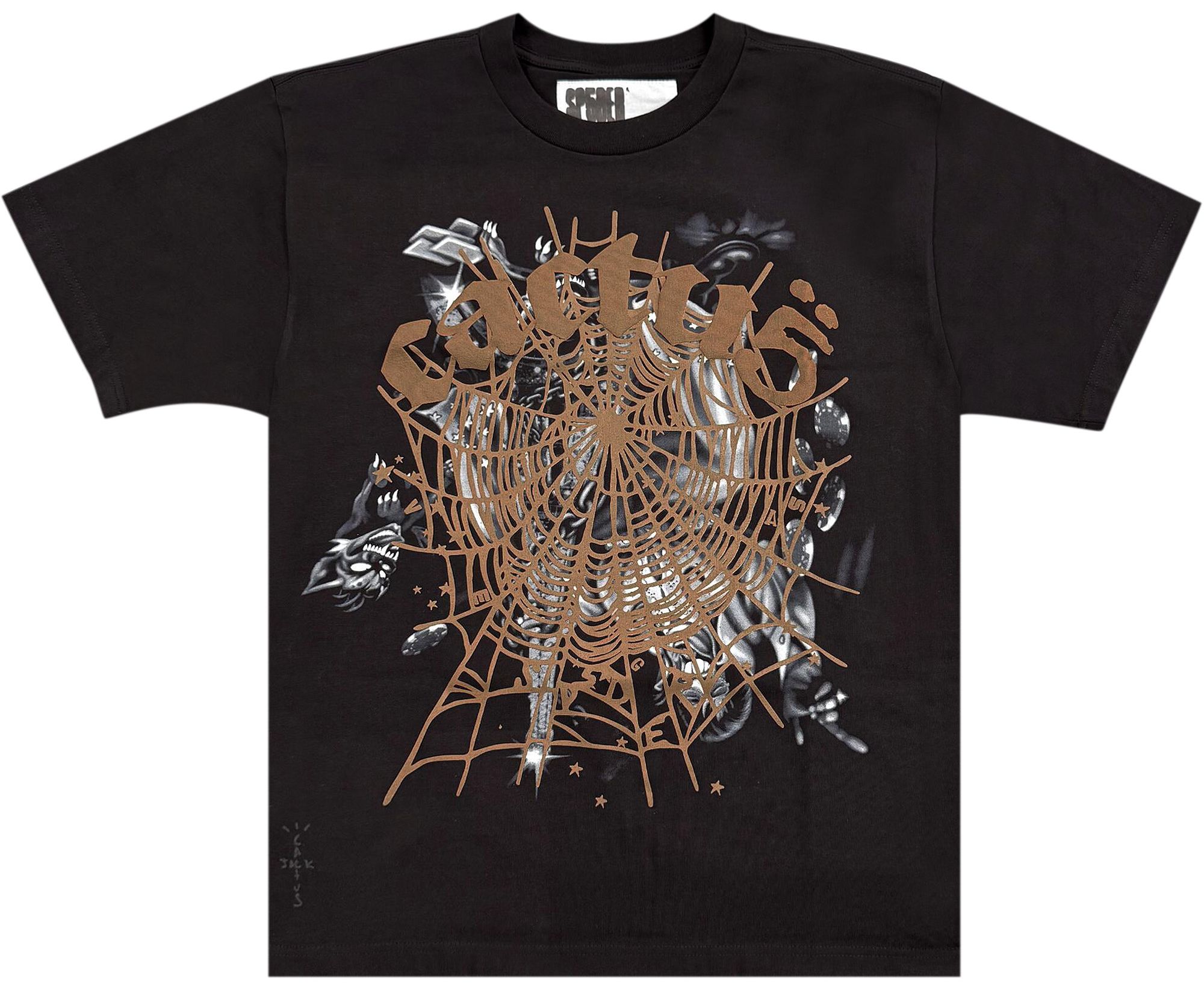 Buy Cactus Jack by Travis Scott x Sp5der Airbrush Tee 'Black' - ETCJ SP ...