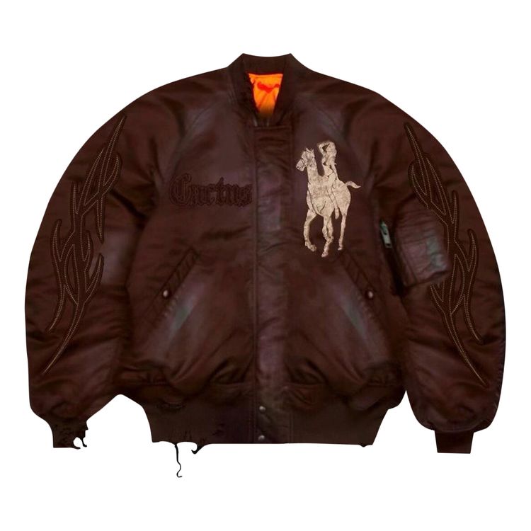 Buy Cactus Jack by Travis Scott x MOWALOLA Houston Bomber Jacket 'Brown ...