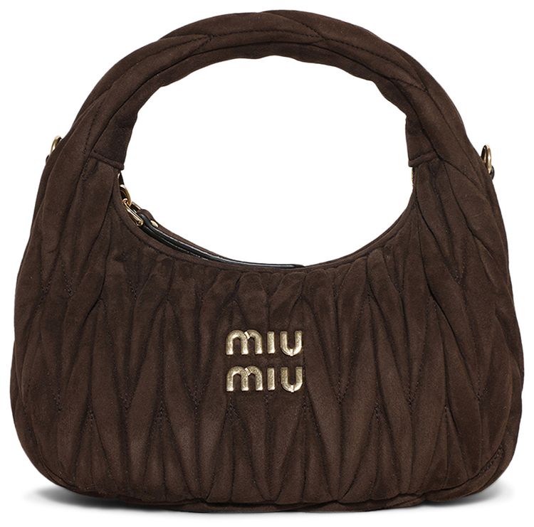 Buy Miu Miu Wander Matelassé Nappa Leather Hobo Bag 'Moro' - 5BC125 N88 F0003 | GOAT
