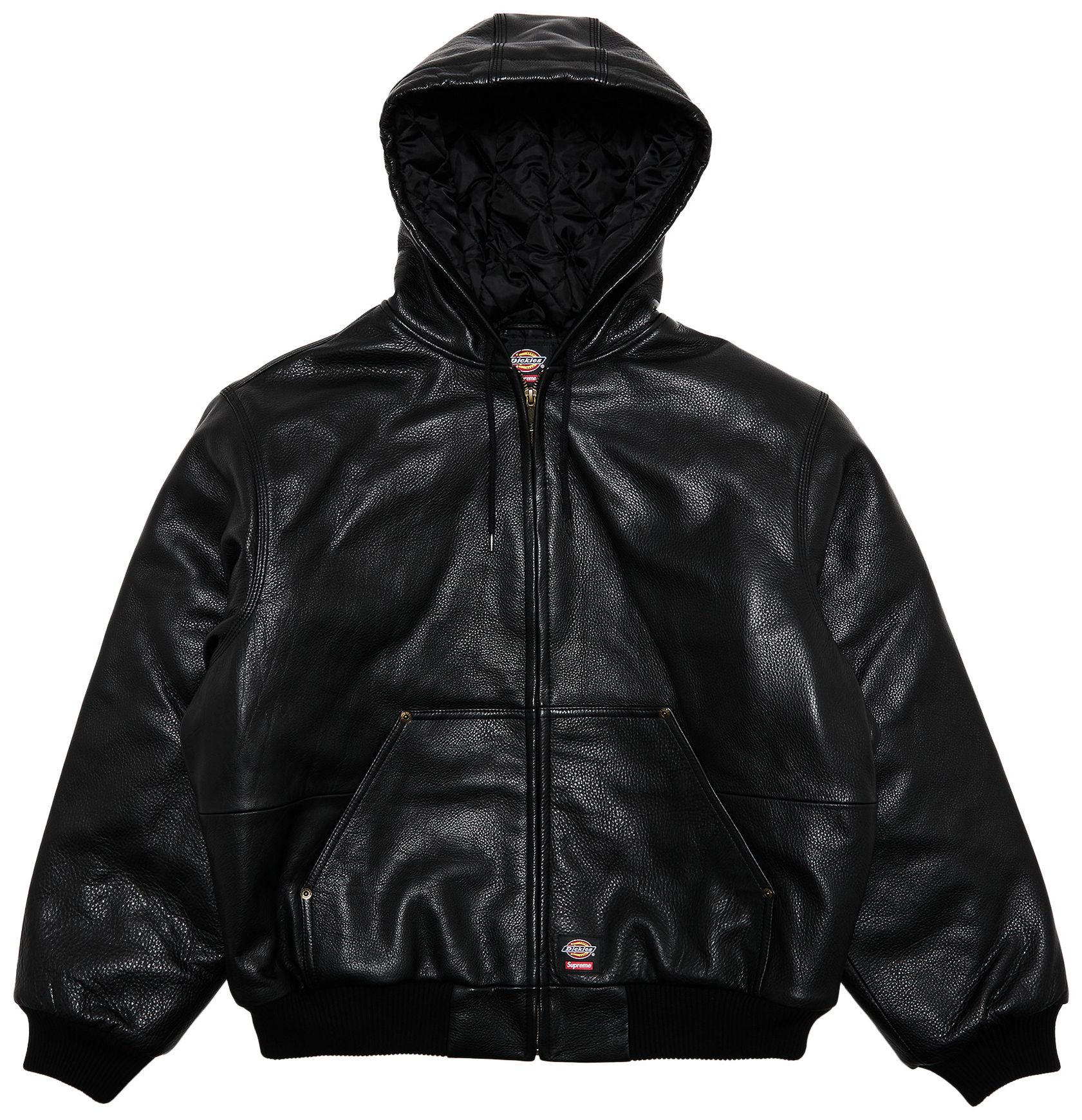 Buy Supreme X Dickies Hooded Leather Work Jacket Black Fw24j90