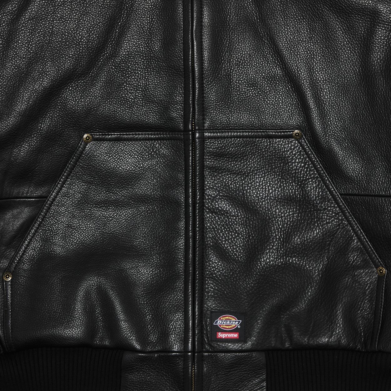 Buy Supreme X Dickies Hooded Leather Work Jacket Black Fw24j90