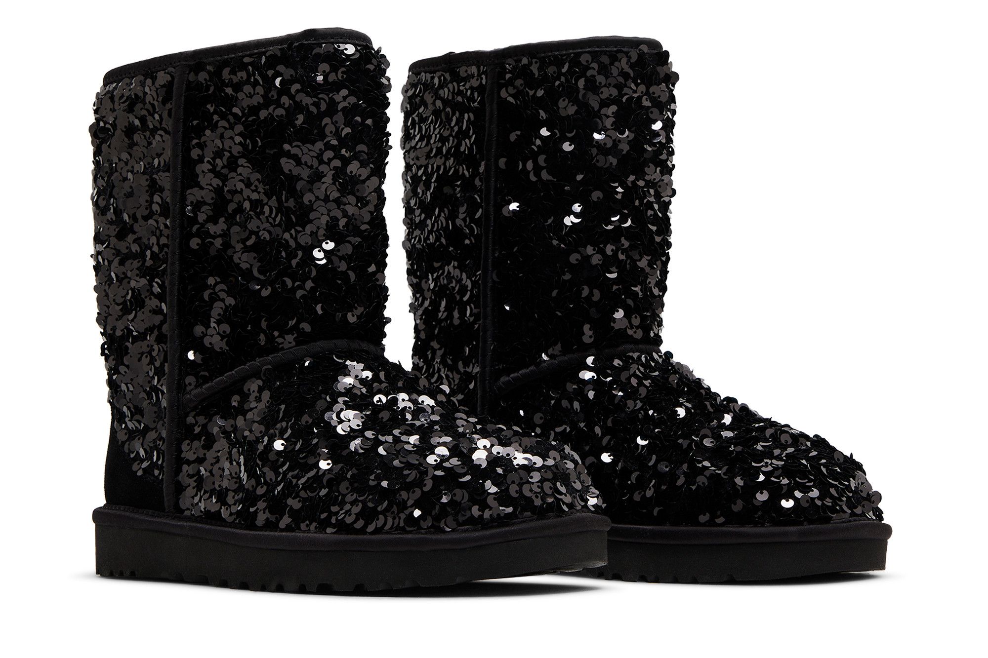 Size 5.0 Wmns Classic Short Chunky Sequin Black