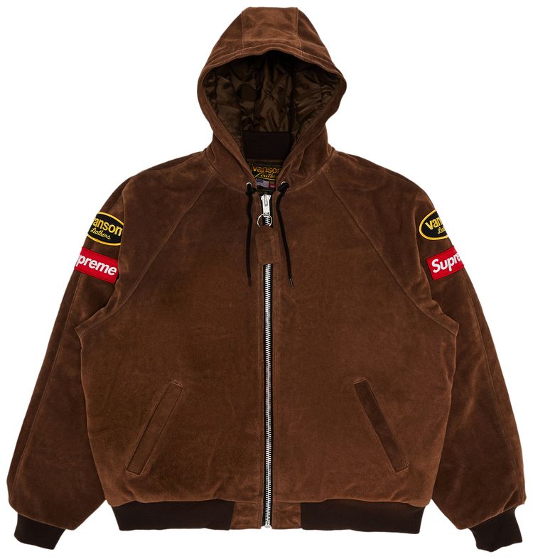 Buy Supreme x Vanson Leather Hooded Work Jacket 'Suede' - FW24J55 SUEDE | GOAT