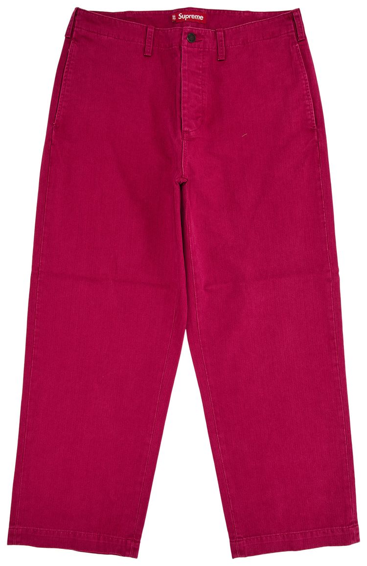 Buy Supreme Washed Herringbone Chino Pant 'Plum' - FW24P25 PLUM | GOAT