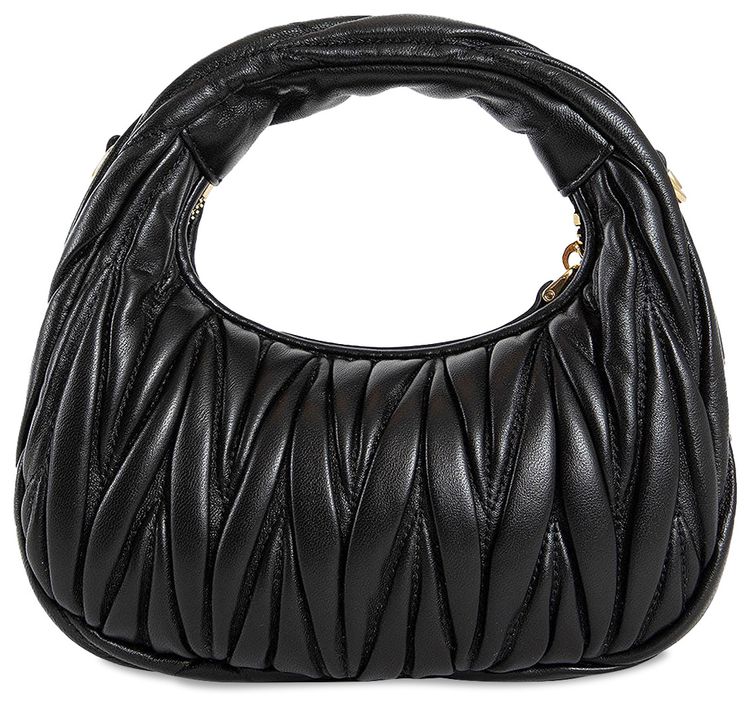 Buy Miu Miu Wander Matelassé Nappa Leather Hobo Mini Bag 'Black' - 5BP078 AN88 F0002 | GOAT