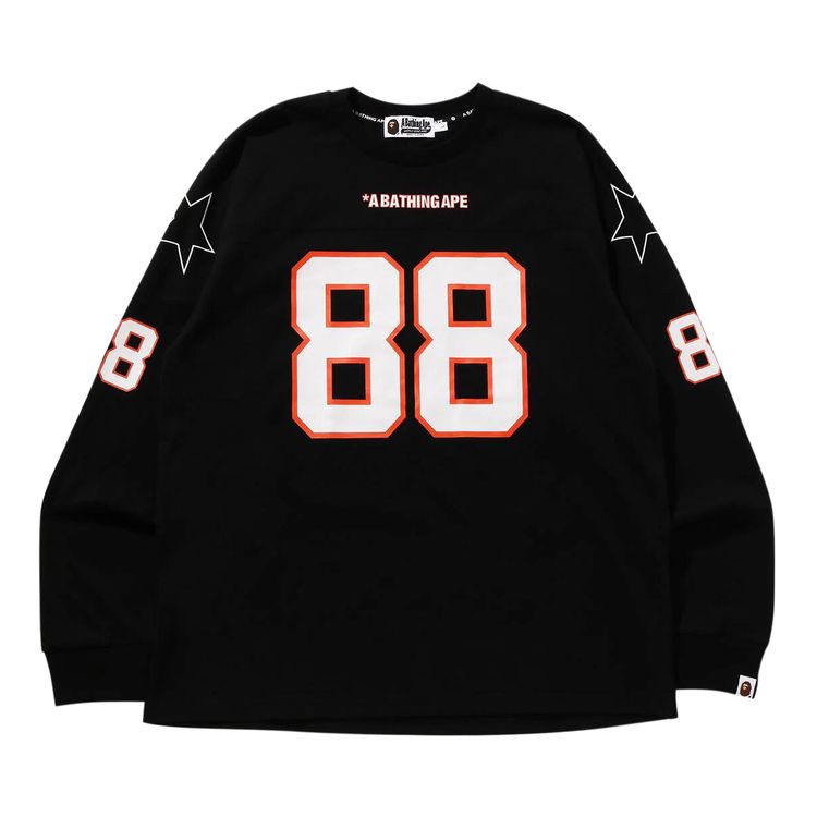 Buy BAPE Football Relaxed Fit Long-Sleeve Tee 'Black' - 1K80 111 013 ...