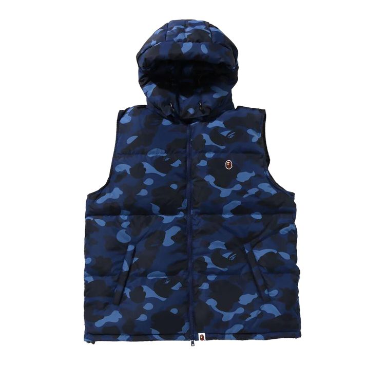 Buy BAPE Color Camo Down Vest 'Navy' - 1K80 144 005 NAVY | GOAT