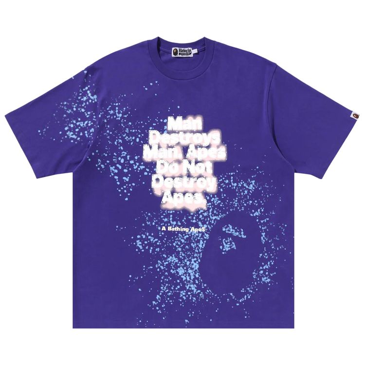 Buy BAPE Spray Print Slogan Relaxed Fit Tee 'Purple' - 1K80 109 313 ...
