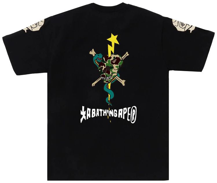 Buy BAPE Souvenir Skull Tee 'Black' - 1K80 110 052 BLAC | GOAT