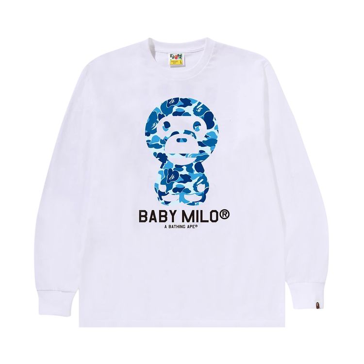 Buy BAPE ABC Camo Baby Milo Long-Sleeve Tee 'White/Blue' - 2K30 111 019 ...