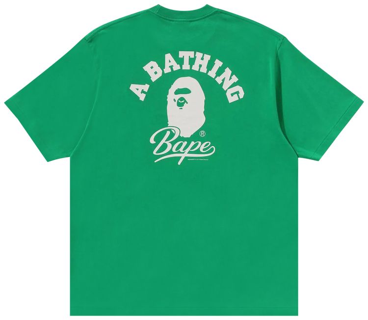 Buy BAPE Cursive College Logo Relaxed Fit Tee 'Green' - 1K80 110 303 ...