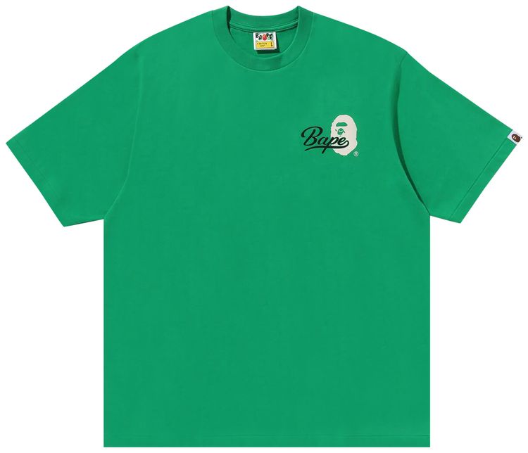 Buy BAPE Cursive College Logo Relaxed Fit Tee 'Green' - 1K80 110 303 ...