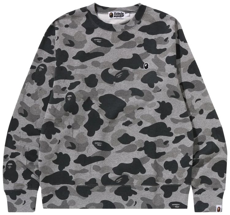 Buy Bape Camo Ape Head One Point Crewneck Sweat Grey 1k80 113 005