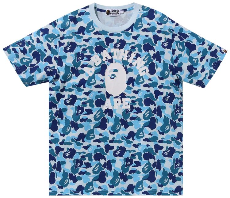 Buy BAPE ABC Camo College Tee 'Blue' - 1K80 109 007 BLUE | GOAT