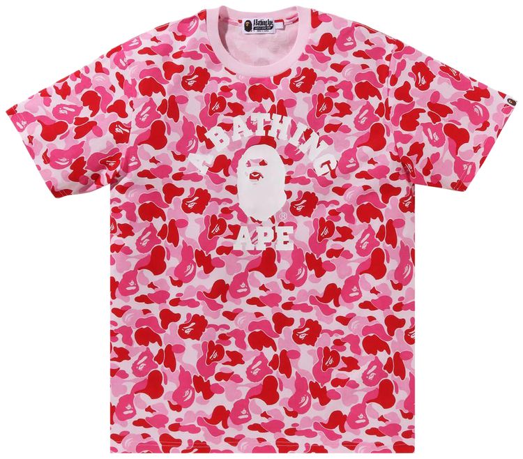 Buy BAPE ABC Camo College Tee 'Pink' - 1K80 109 007 PINK | GOAT