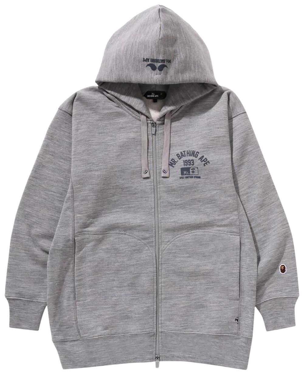 Buy BAPE Zip Up Pullover Hoodie 'Grey' - 7K80 115 301 GREY | GOAT