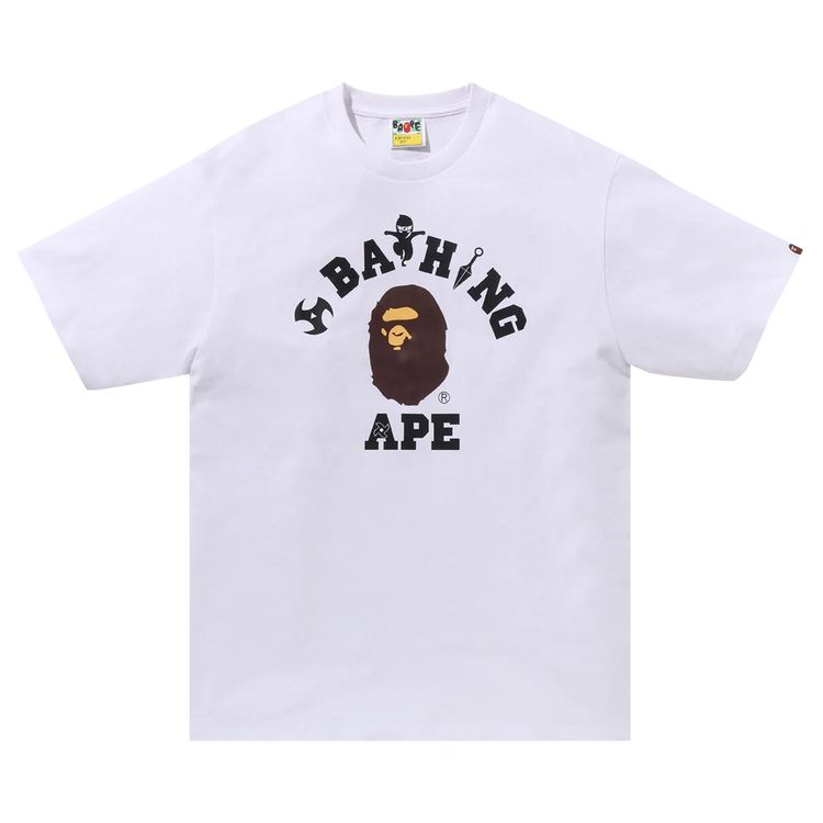 Buy BAPE Ninja College Tee 'White' - 1K72 110 132 WHITE | GOAT