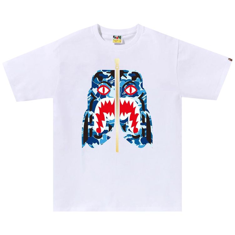 Buy BAPE ABC Camo Tiger Tee 'White/Blue' - 1K80 110 008 WHITE BLUE | GOAT