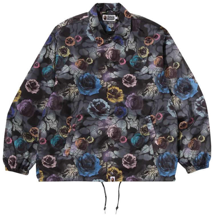 Buy BAPE Floral Camo Bathing Ape Logo Nylon Coach Jacket 'Black' - 1K80 ...