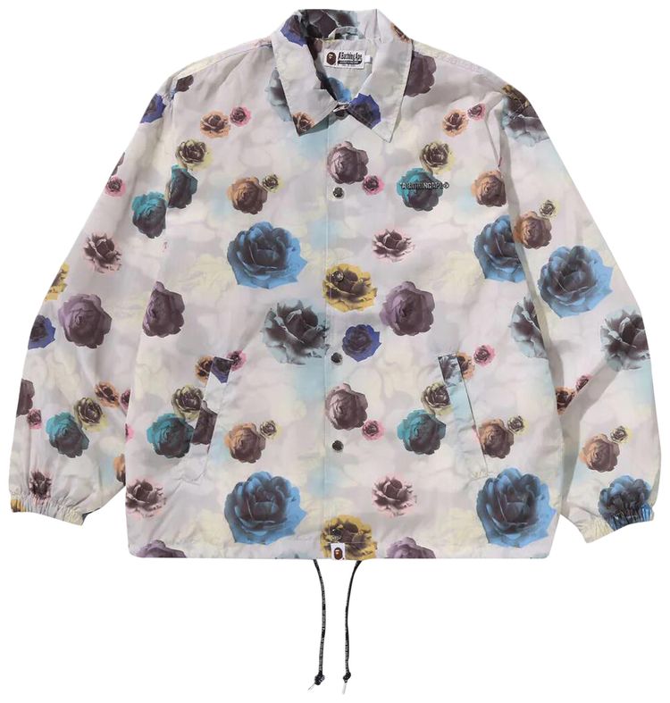 Buy BAPE Floral Camo Bathing Ape Logo Nylon Coach Jacket 'Ivory' - 1K80 ...