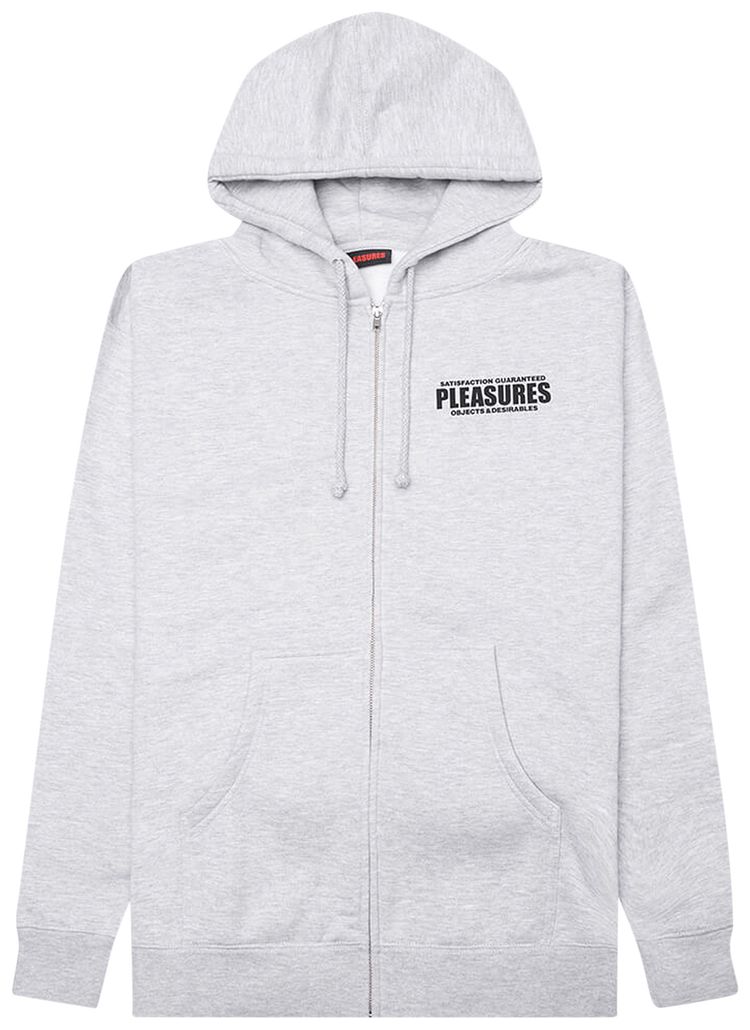 Buy Pleasures Staff Zip Hoodie 'Heather Grey' - P24W045 HEAT | GOAT
