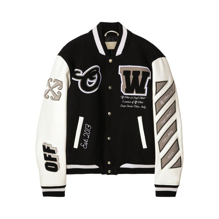 Buy Off-White Varsity Jacket 'Black/Black' - OMJA122C99LEA0051010 | GOAT
