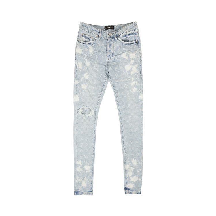 Buy PURPLE BRAND Bleach Jaquard Monogram Jeans 'Blue' - P001 LIBJ222 | GOAT