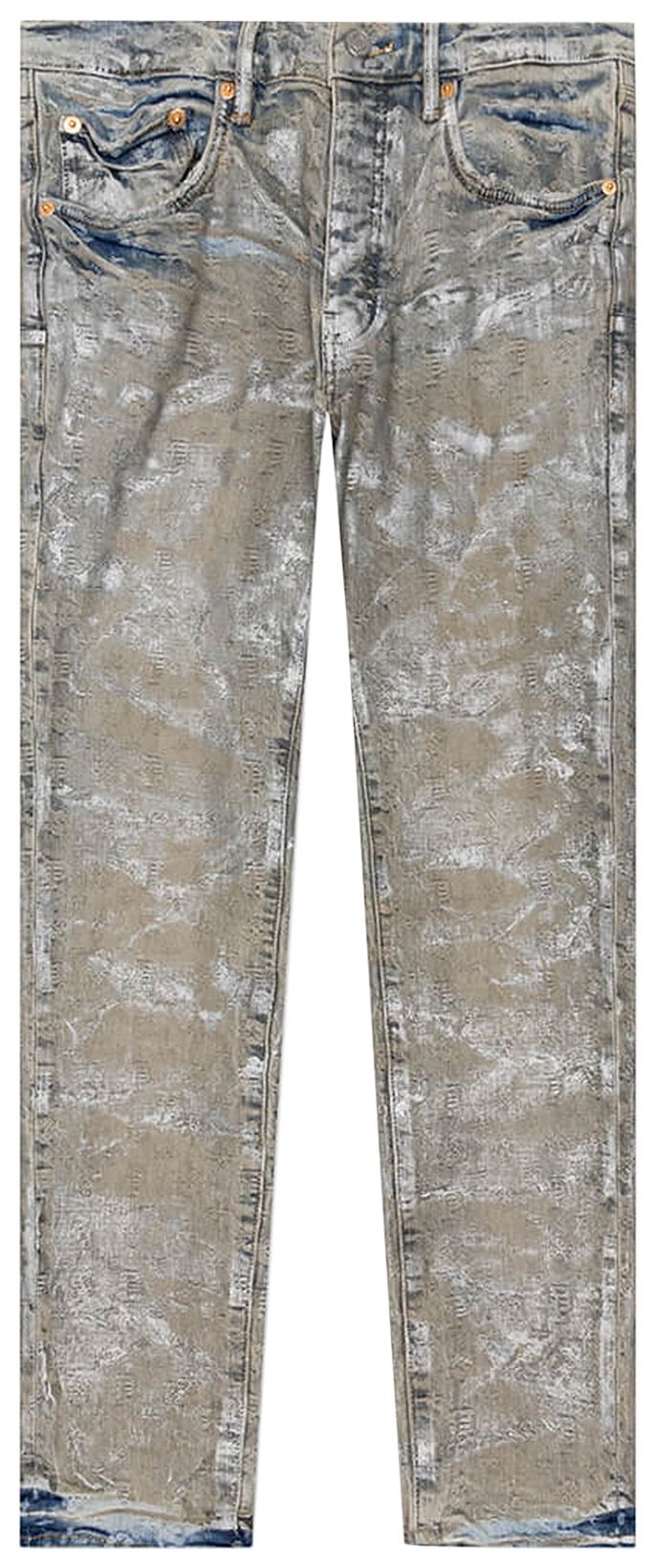 Buy PURPLE BRAND Holograhpic Earth Jacquard Monogram Jeans 'Brown ...