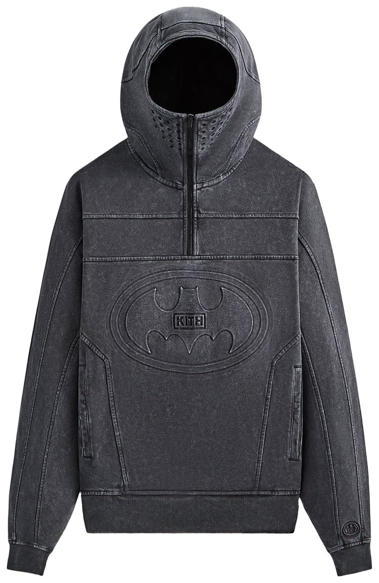 Buy Kith x Batman Quarter Zip Moto Hoodie 'Black' - KHM032720 001 | GOAT
