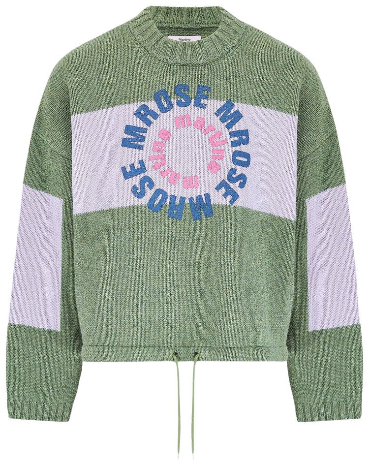 Buy Martine Rose Intarsia Print Jumper 'Green' - 943YA03400 GREE | GOAT
