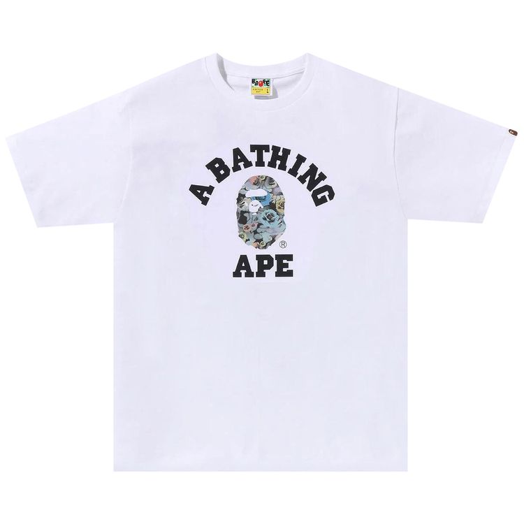 Buy BAPE Floral Camo College Tee 'White' - 1K80 110 036 WHITE | GOAT