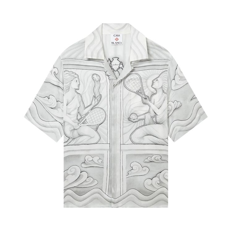 Buy Casablanca Short-Sleeve Cuban Collar Shirt 'Sacred Stone' - MPS25 ...