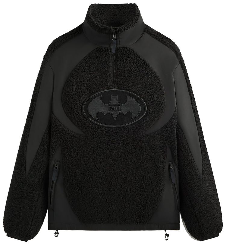 Buy Kith x Batman Quarter Zip Sherpa Jacket 'Black' - KHM010708 001 | GOAT