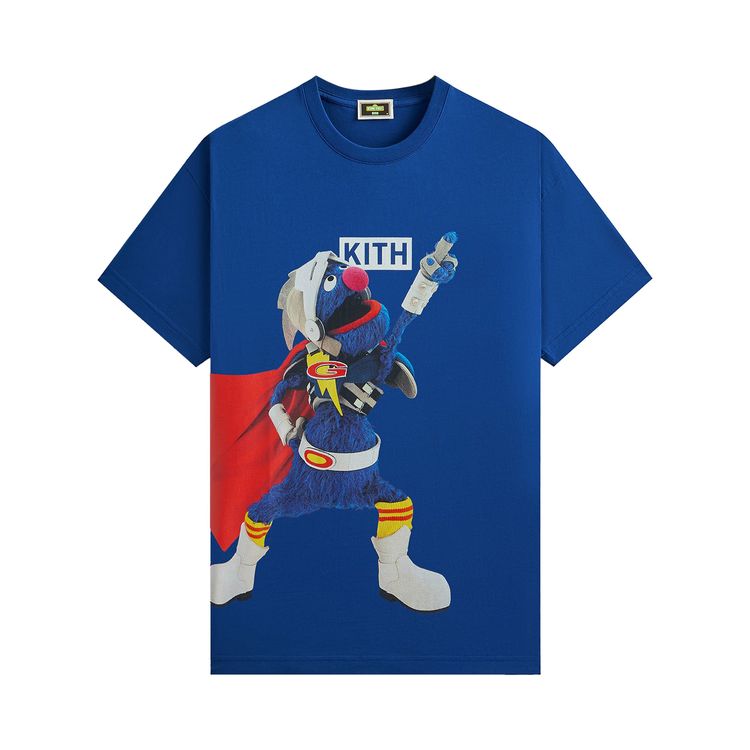 Buy Kith x Sesame Street Super Grover Tee 'Current' - KHM033093 412 | GOAT