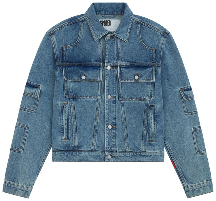 Buy Sp5der Denim V3 Truck Jacket 'Light Wash Denim' - J09FW24LIW | GOAT