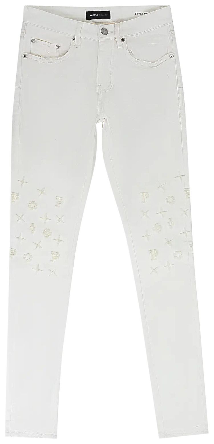Buy PURPLE BRAND Tuffetage Monogram Skinny Jeans 'White' - P001 TMWH423 ...
