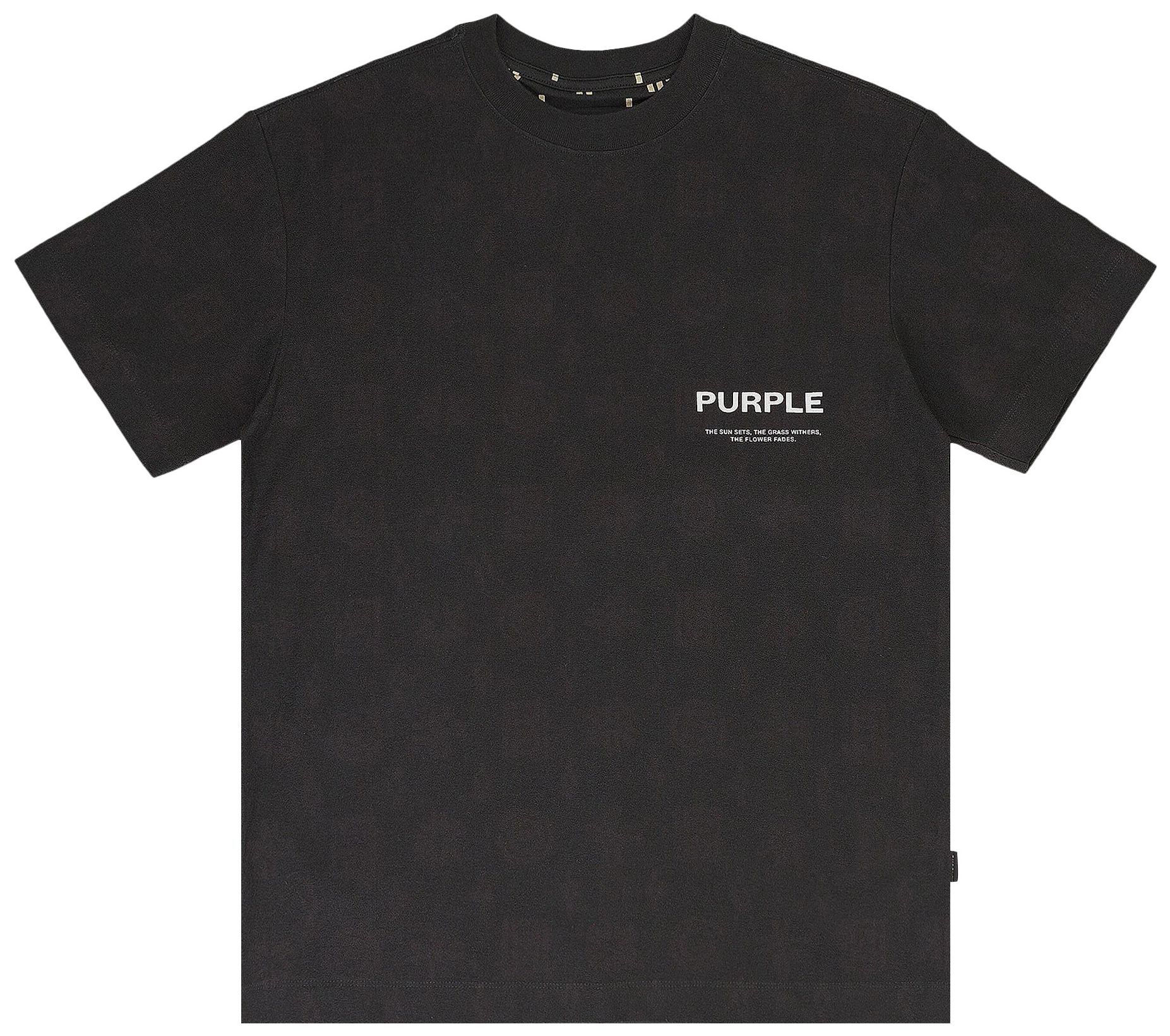Buy PURPLE BRAND Textured Jersey Short-Sleeve Tee 'Black' - P104 JBWM322 | GOAT
