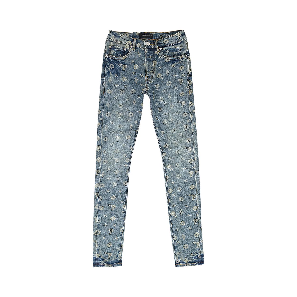 Buy PURPLE BRAND Monogram Jacquard Skinny Jeans 'Mid Indigo' - P001 ...