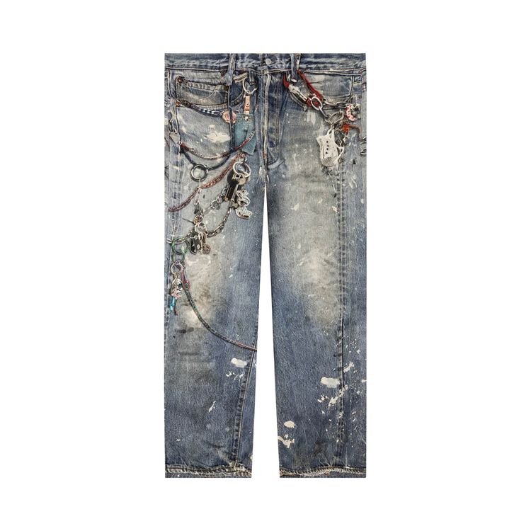 Buy Acne Studios Denim Printed Jeans 'Blue' - B00374 GOAT BLUE | GOAT