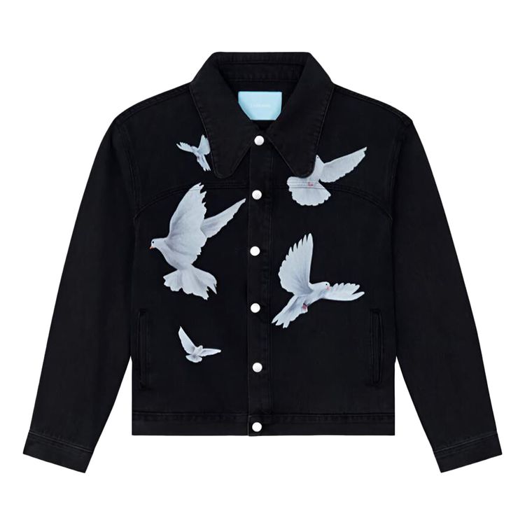 Buy 3.PARADIS Freedom Doves Denim Trucker Jacket 'Washed Black ...