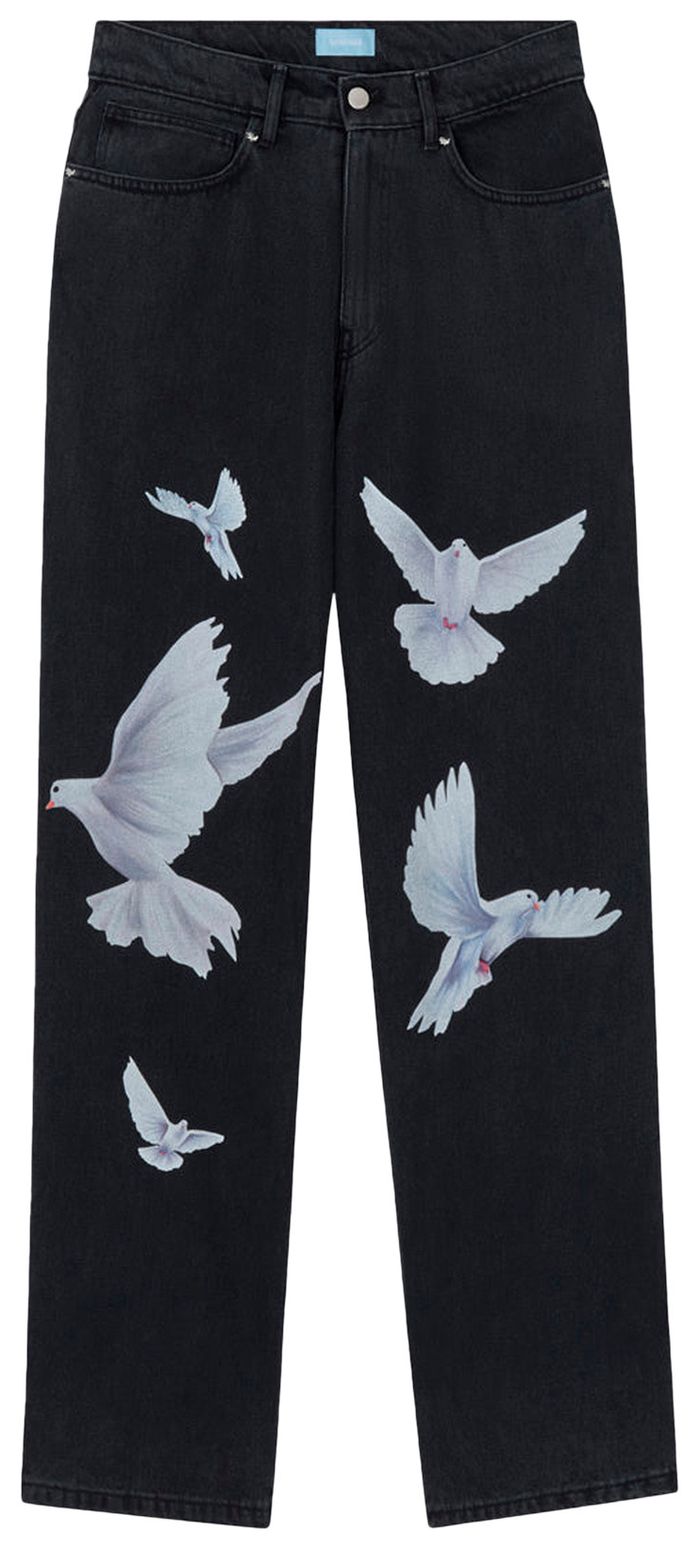 Buy 3.PARADIS Doves Baggy Denim Jeans 'Black' - AW2424 BLAC | GOAT
