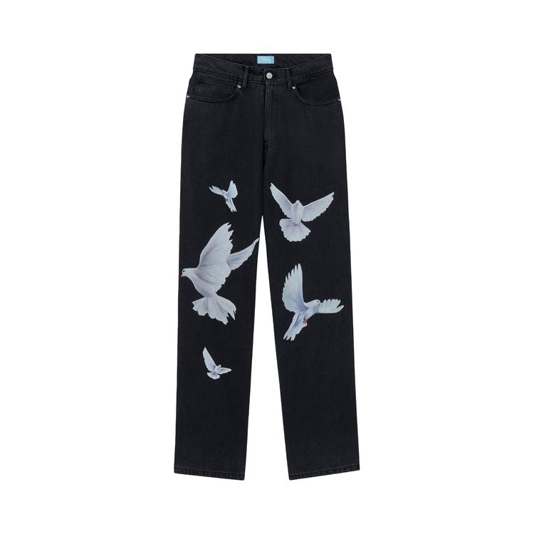 Buy 3.PARADIS Doves Baggy Denim Jeans 'Black' - AW2424 BLAC | GOAT