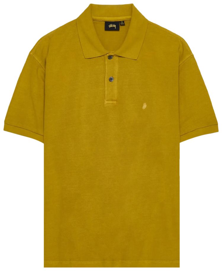 Buy Stussy Pigment Dyed Pique Polo 'Mustard' - 1140353 MUST | GOAT