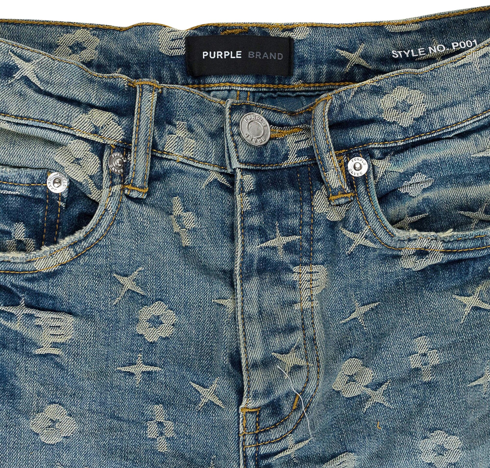 Buy PURPLE BRAND Monogram Jacquard Skinny Jeans 'Mid Indigo' - P001 ...