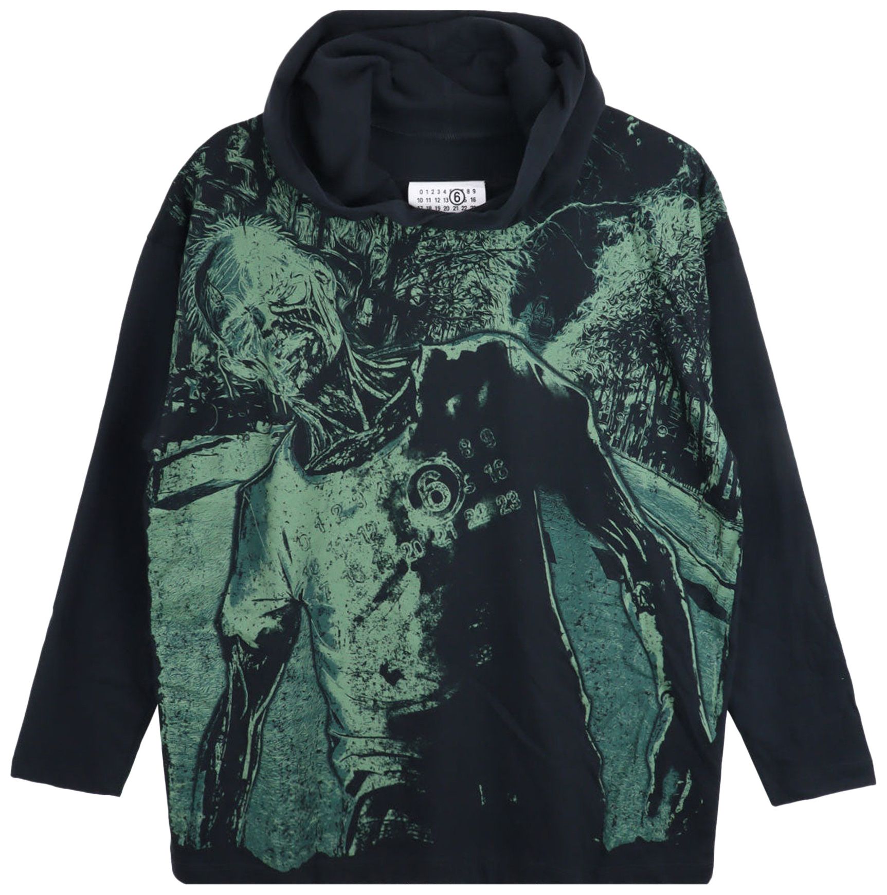 Buy MM6 Maison Margiela Numbers Motif Hoodie 'Black' - S62GD0190 S23588 ...