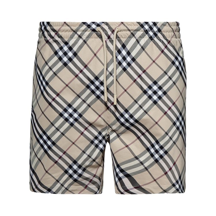 Buy Burberry Check Swim Shorts 'Alabaster' - 8101886 | GOAT