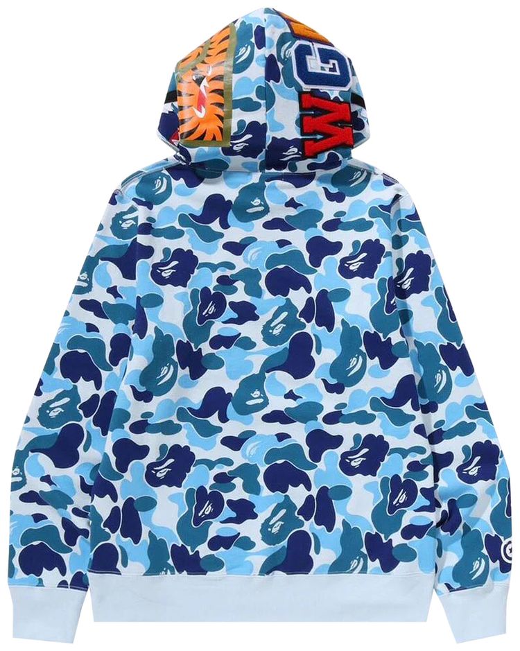 Buy BAPE ABC Camo Shark Half Zip Pullover Hoodie 'Blue' - 1K80 114 010 ...