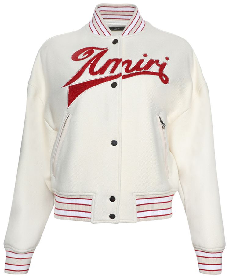 Buy Amiri Varsity Jacket 'Alabaster' - AWOUVY1010 271 ALAB | GOAT