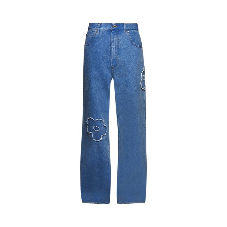 Buy Marni Flower Patch Jeans 'Cobalt' - PUJU0019Q2 USCX34 PCB44 | GOAT