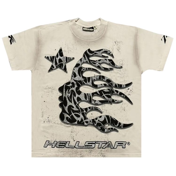 Buy Hellstar Thorn Glitter T-Shirt 'Dirty White' - HS03TE001 WHT | GOAT